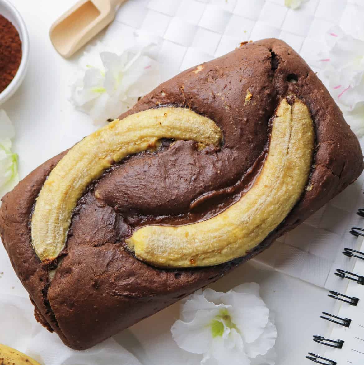 Banana and Chocolate Marbled Bread | GF