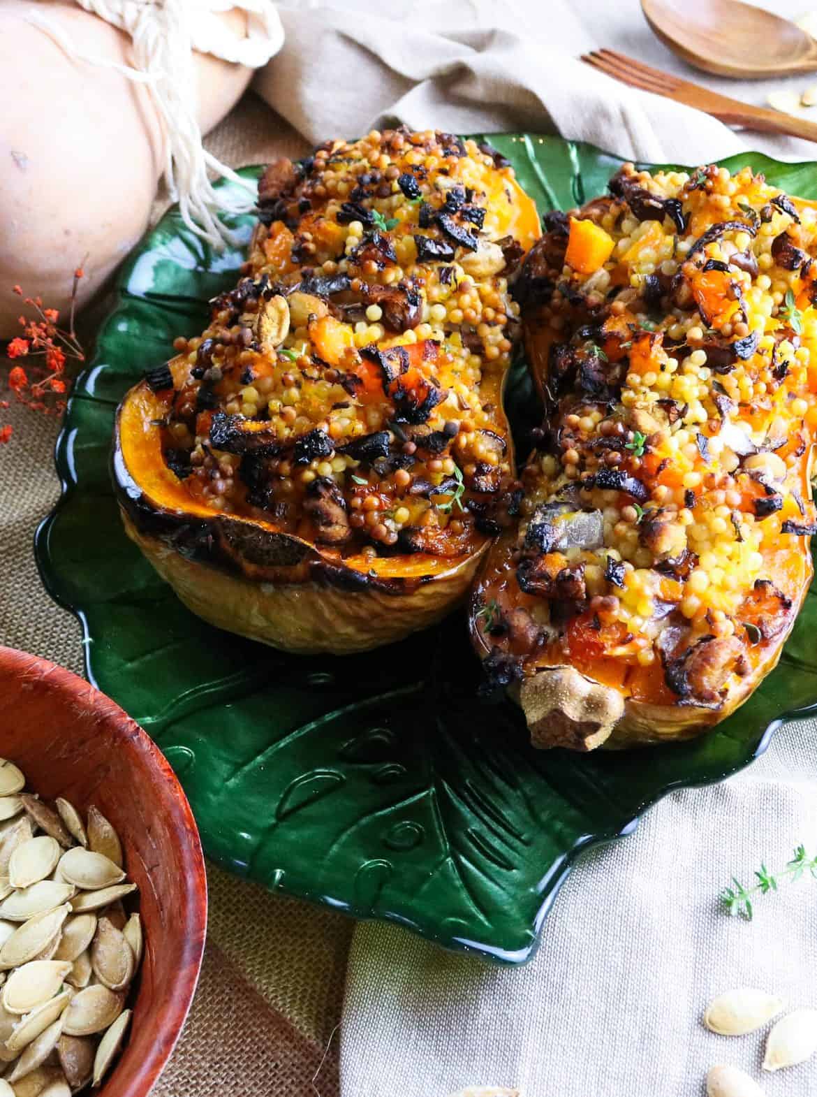 Giant Couscous Stuffed Butternut Squash • a Veg Taste from A to Z