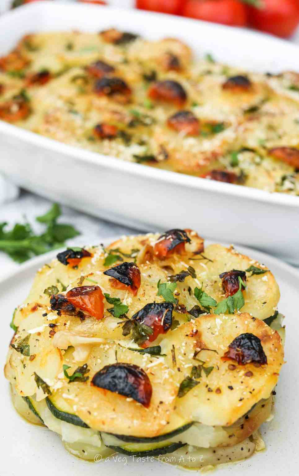 Courgette and Potato Bake • a Veg Taste from A to Z