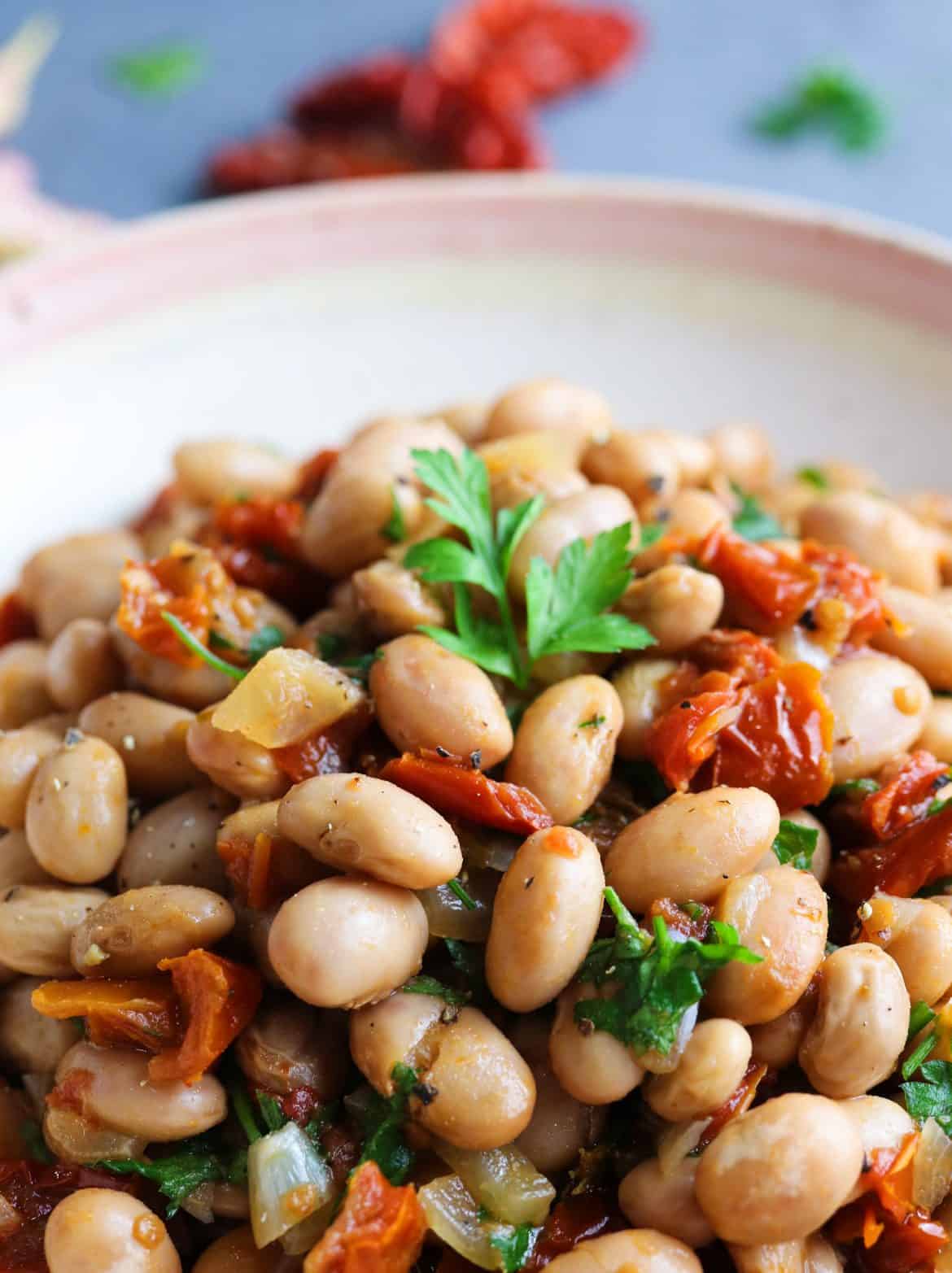 Borlotti Beans and Sundried Tomato Salad • a Veg Taste from A to Z