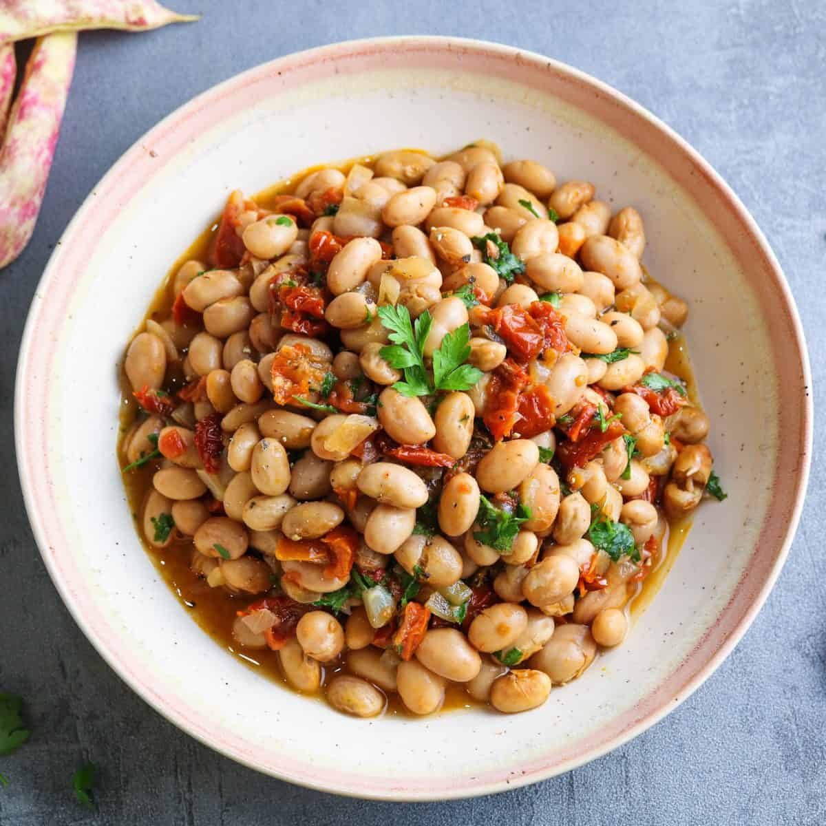 Borlotti Beans and Sundried Tomato Salad • a Veg Taste from A to Z