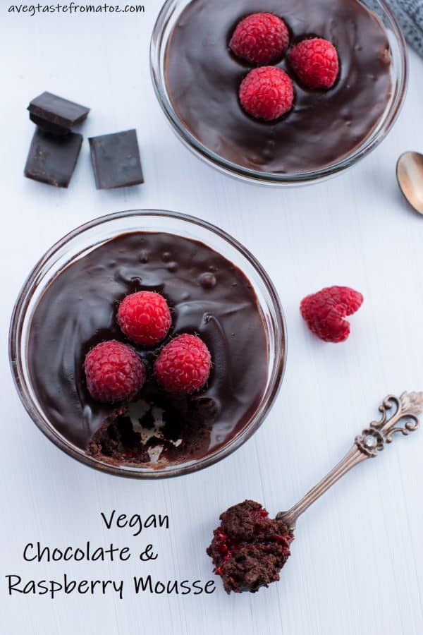 Indulgent Vegan Chocolate and Raspberry Mousse • a Veg Taste from A to Z