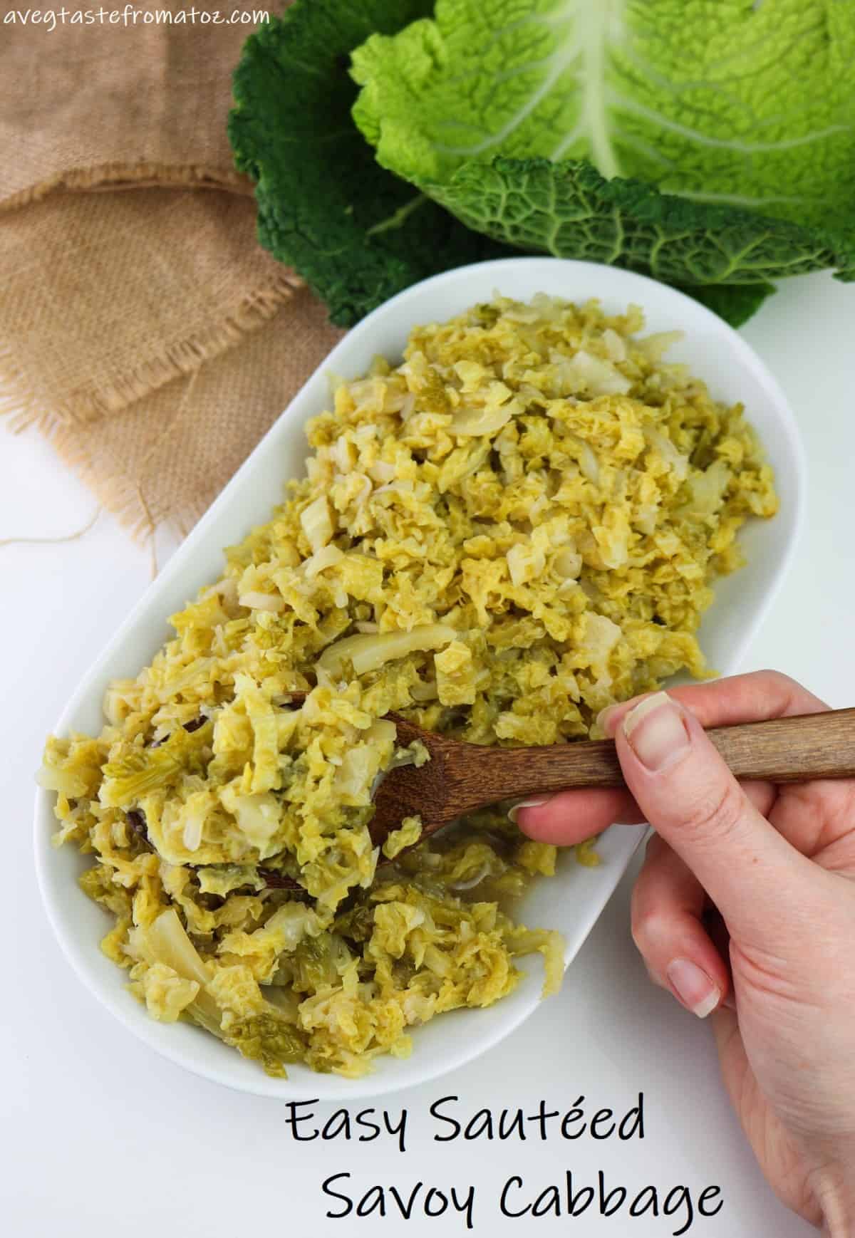 Easy Sauteed Savoy Cabbage • a Veg Taste from A to Z