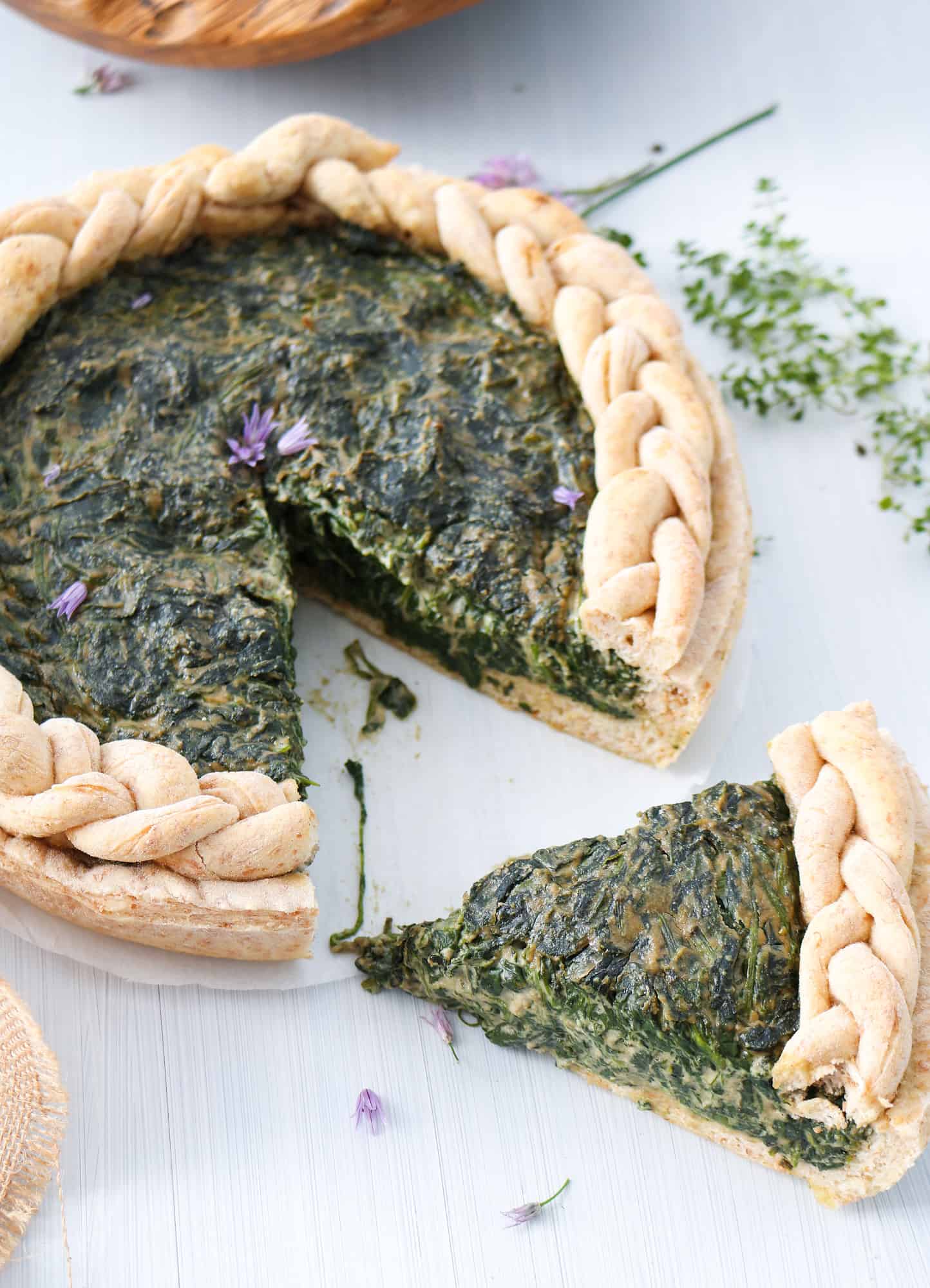 Vegan Cheese & Spinach Pizza Pie