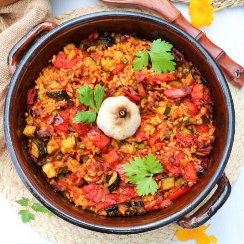 Vegan Spanish Baked Rice • a Veg Taste from A to Z