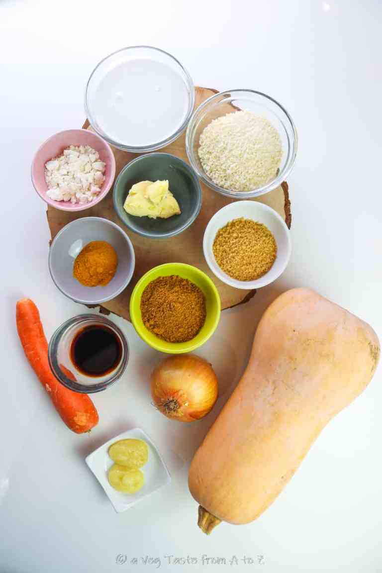 Pumpkin Katsu Curry with Coconut Rice • a Veg Taste from A to Z