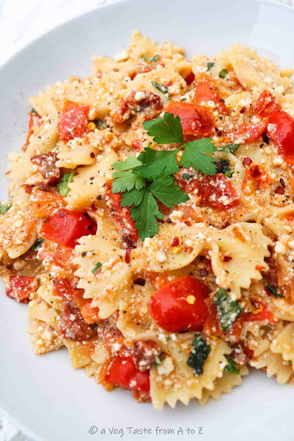 Tofu and Tomato Pasta • a Veg Taste from A to Z