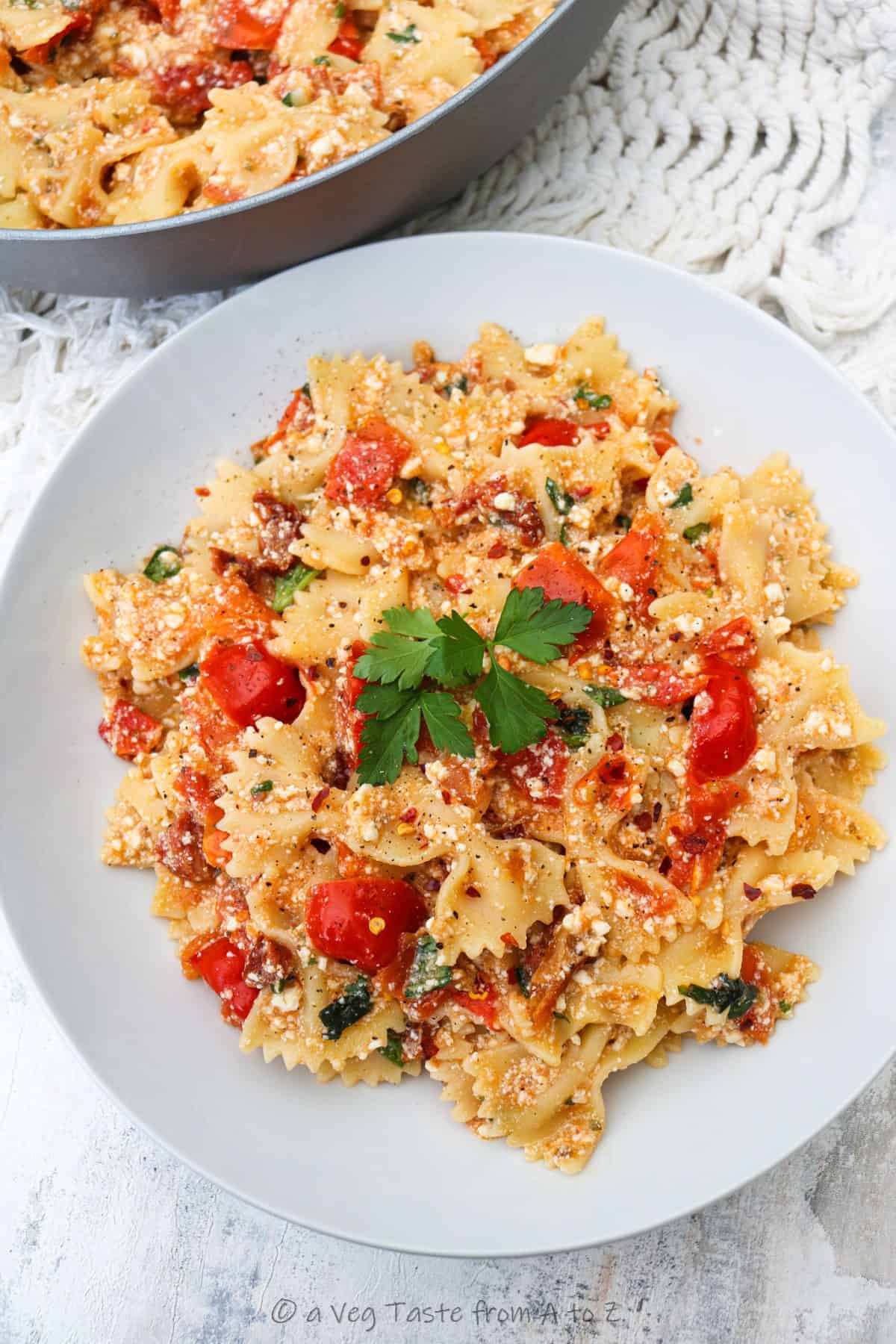 Tofu and Tomato Pasta • a Veg Taste from A to Z