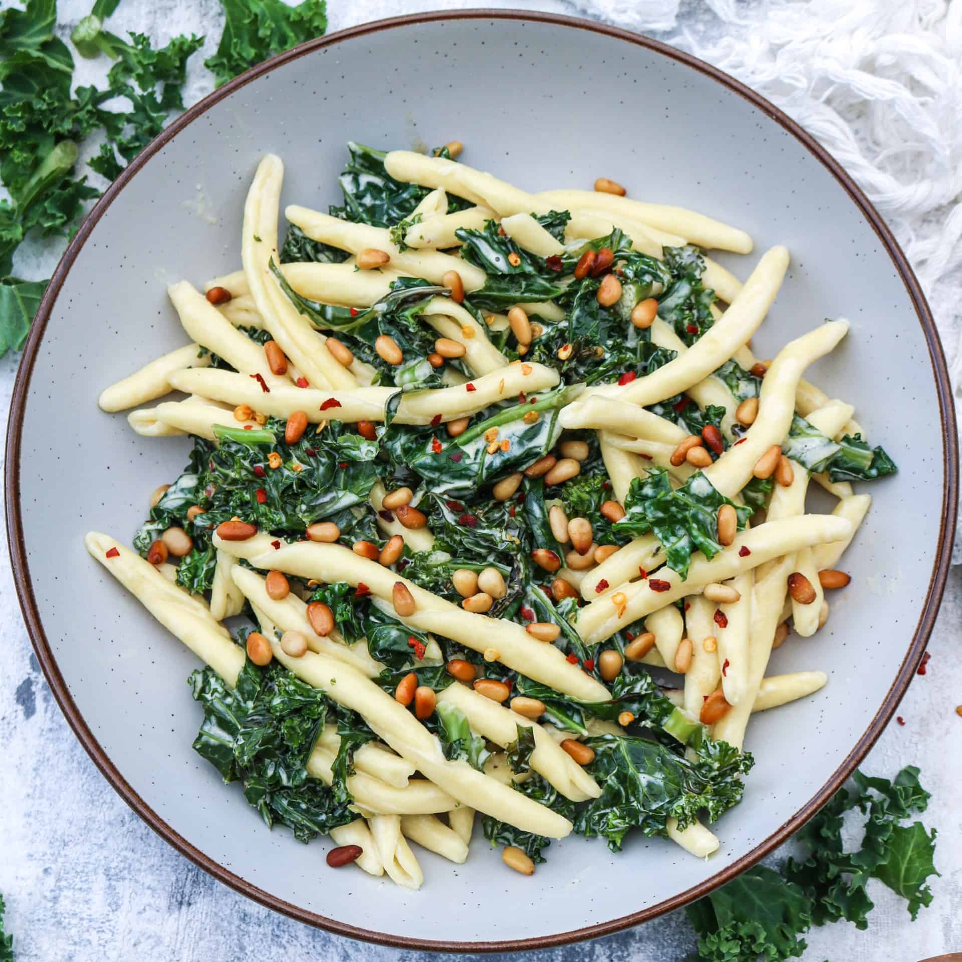 Creamy Kale Pasta • a Veg Taste from A to Z