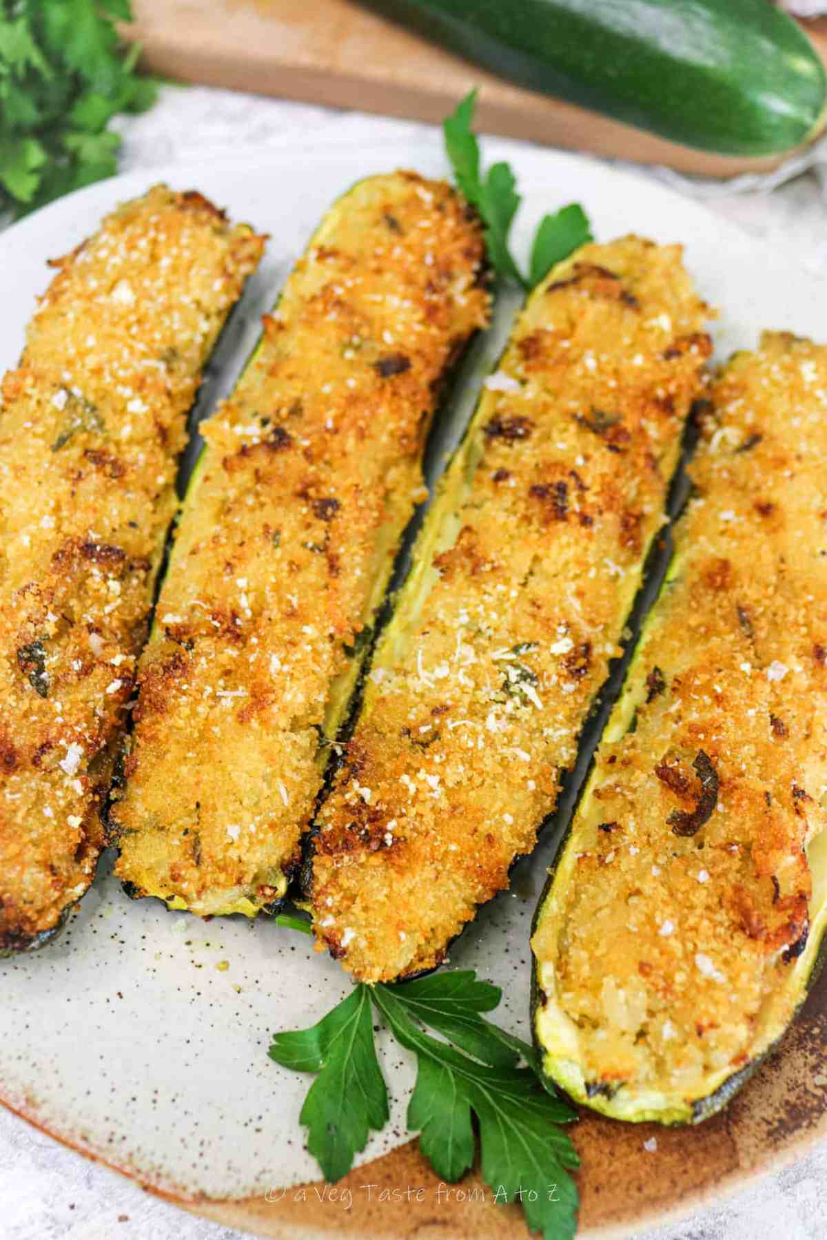 Vegan Rice Stuffed Zucchini • a Veg Taste from A to Z