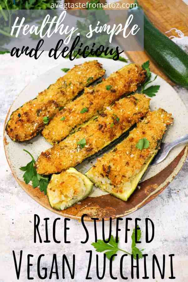 Vegan Rice Stuffed Zucchini • a Veg Taste from A to Z