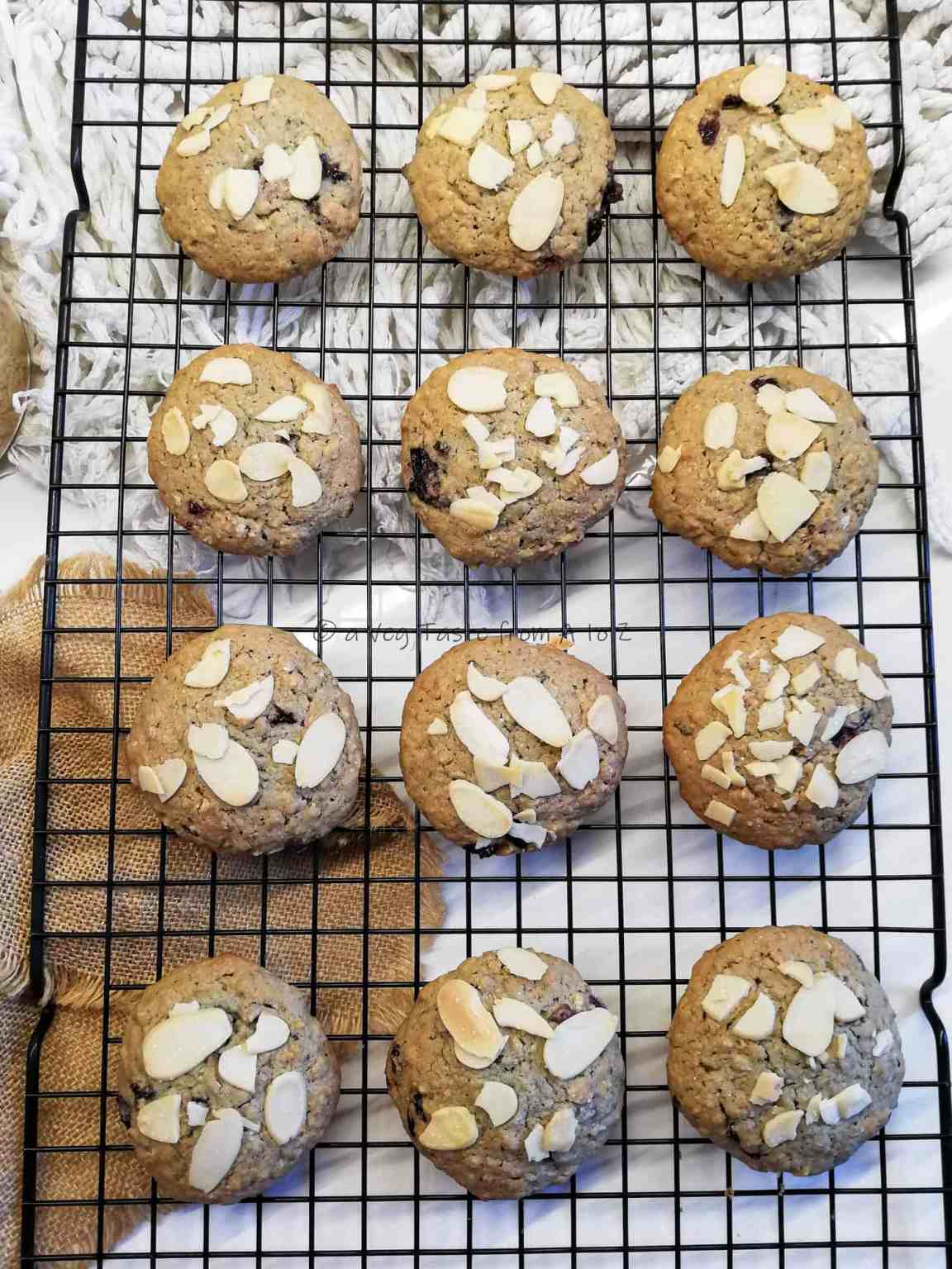 Vegan Cherry Bakewell Cookies • a Veg Taste from A to Z