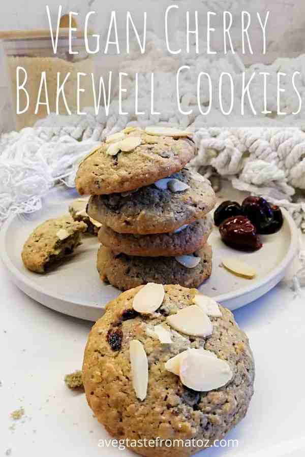 Vegan Cherry Bakewell Cookies • a Veg Taste from A to Z